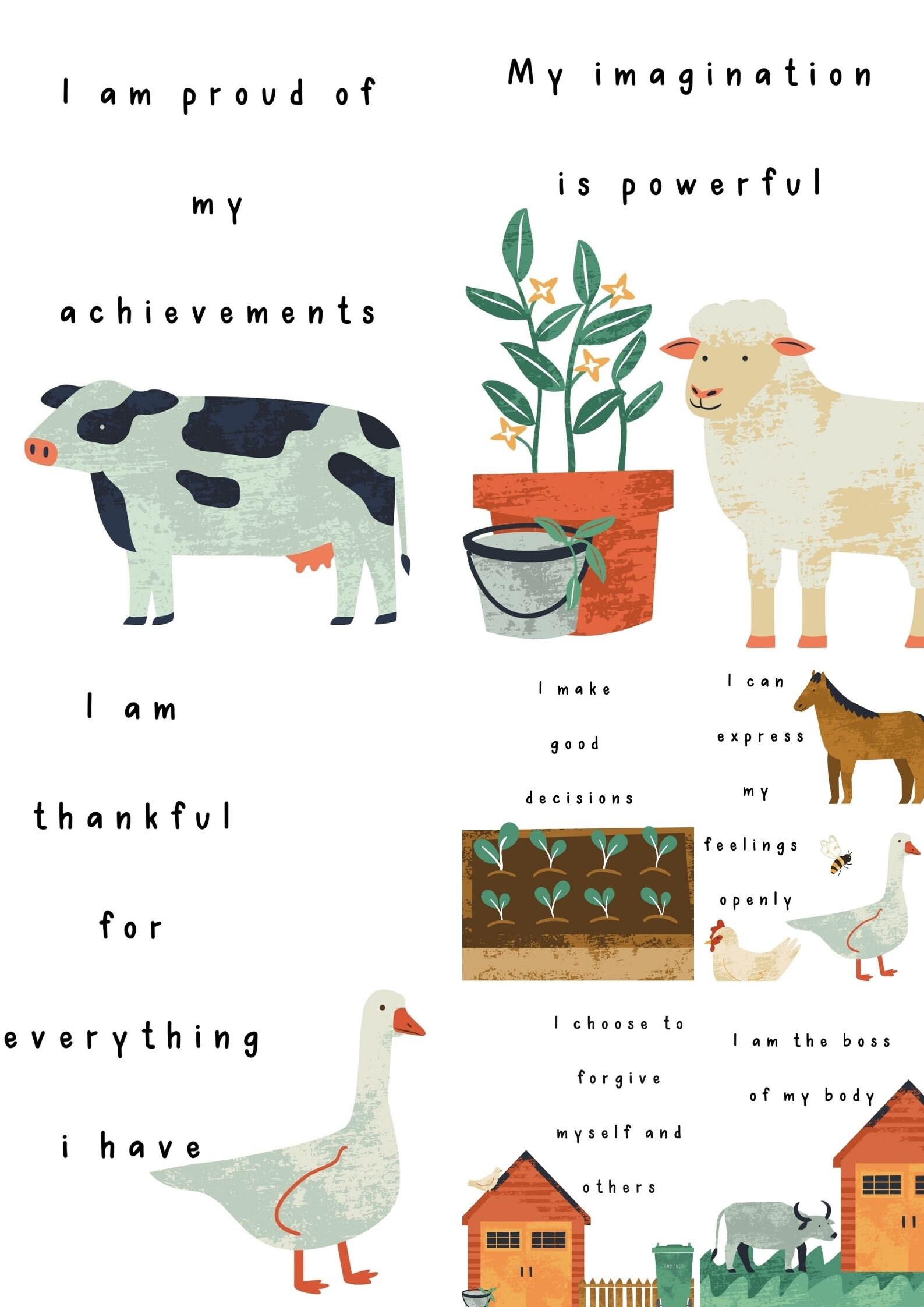 Kids Affirmation Cards, Positive Growth Mindset, Inspire, Empower ...