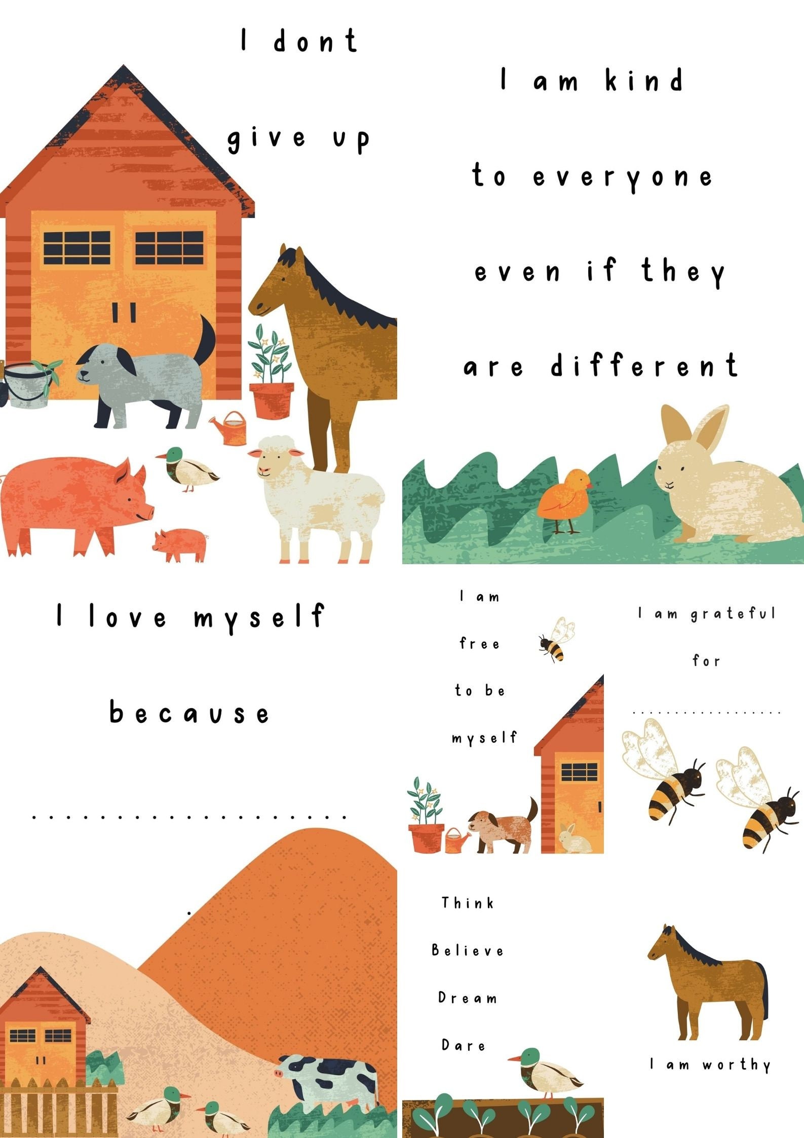 Kids Affirmation Cards, Positive Growth Mindset, Inspire, Empower ...