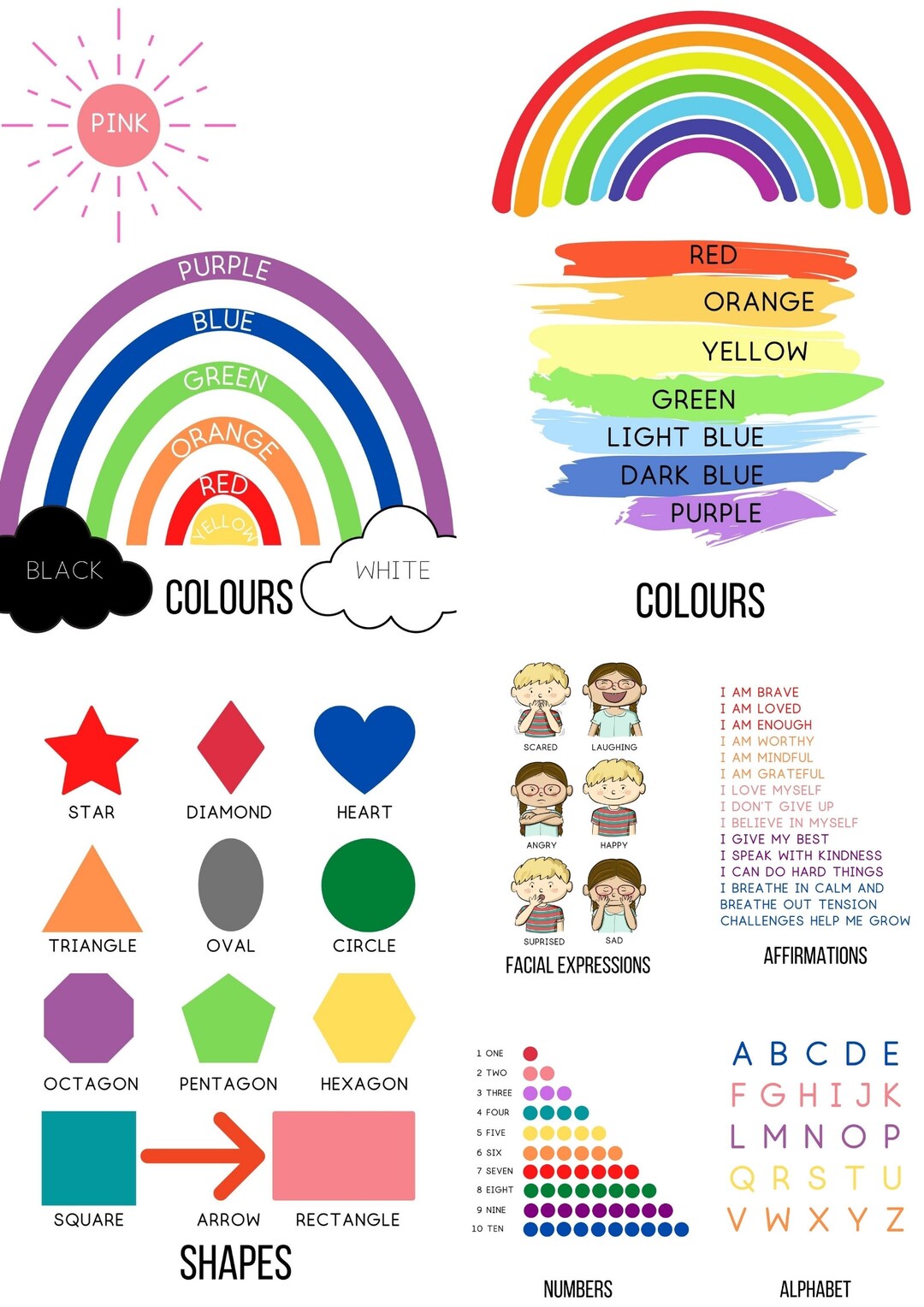 Kids Educational Prints Bundle, Montessori, Pre School, Classroom ...