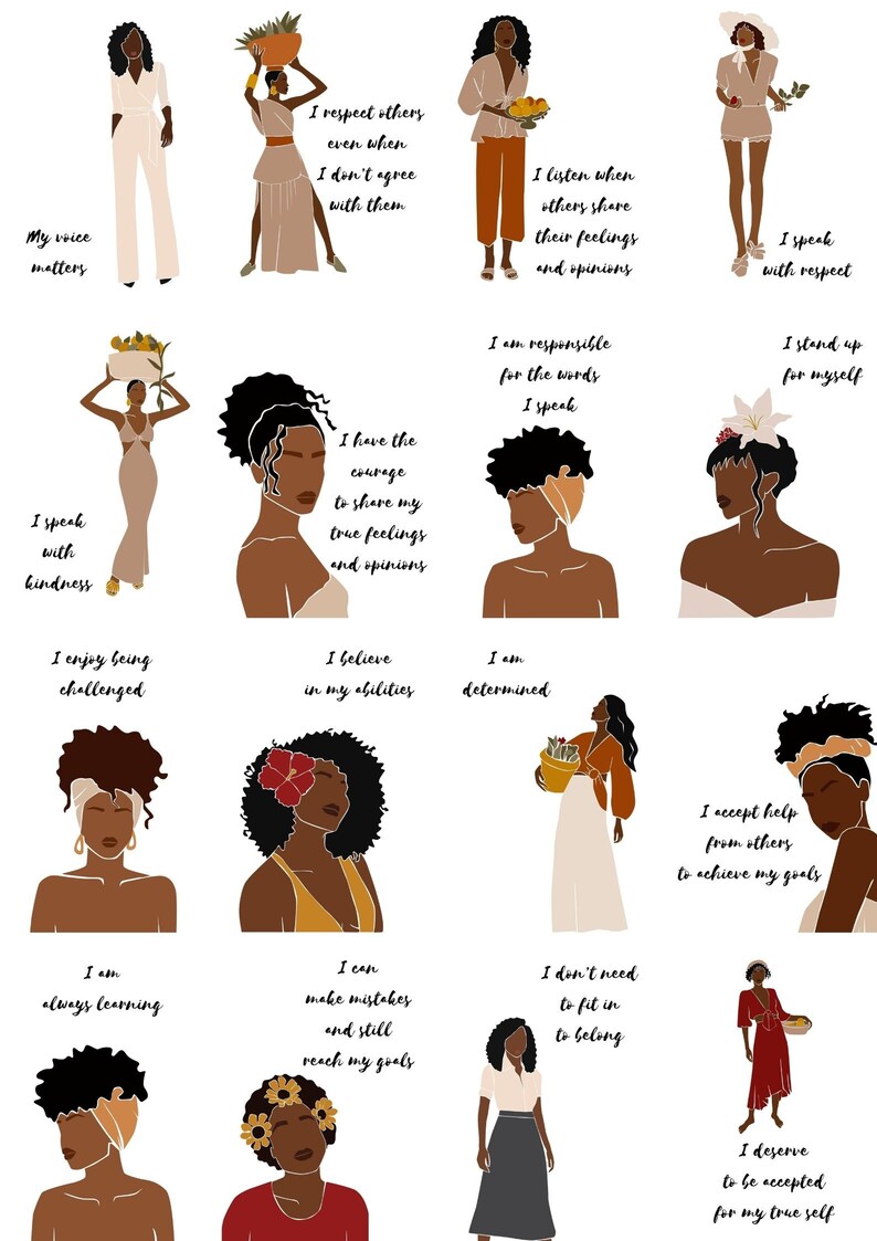 Black Women Affirmation Cards Positive Affirmations Black - Etsy