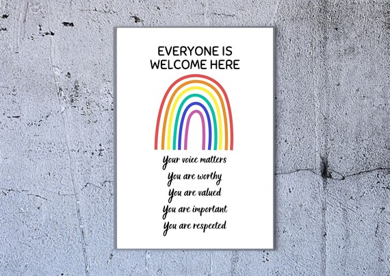 Positive Affirmations Welcome Sign Poster Social Worker Child ...
