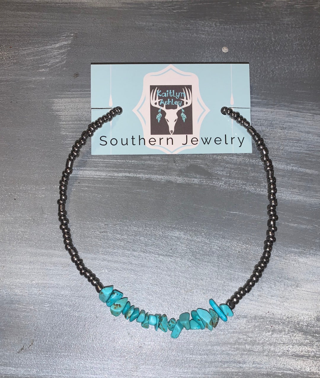 Navajo and Turquoise Inspired Beaded Choker - Etsy New Zealand