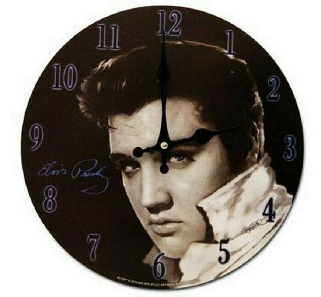 Black and White Elvis Presley Wall Clock - Etsy