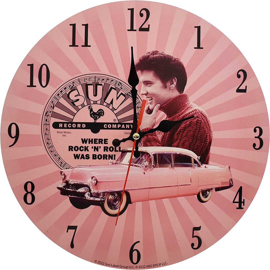 Pink Elvis Presley Wall Clock - Etsy