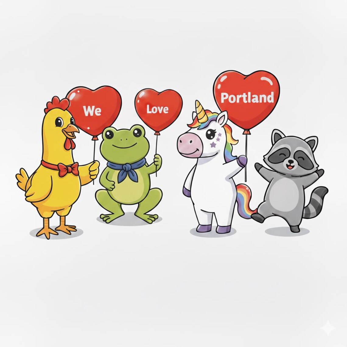 Inflatable Portland Animals With Heart Balloons - We Love Portland ...