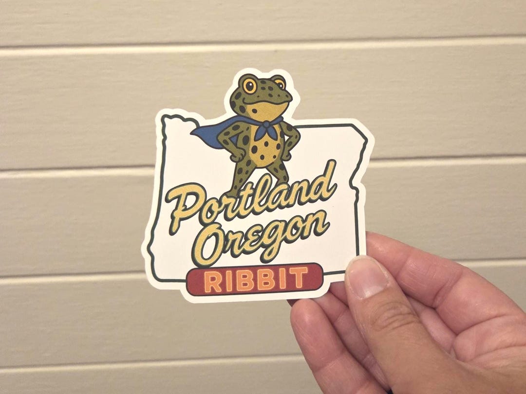 Portland Frog - Portland Oregon Sign - Pacific Northwest - Matte Vinyl ...