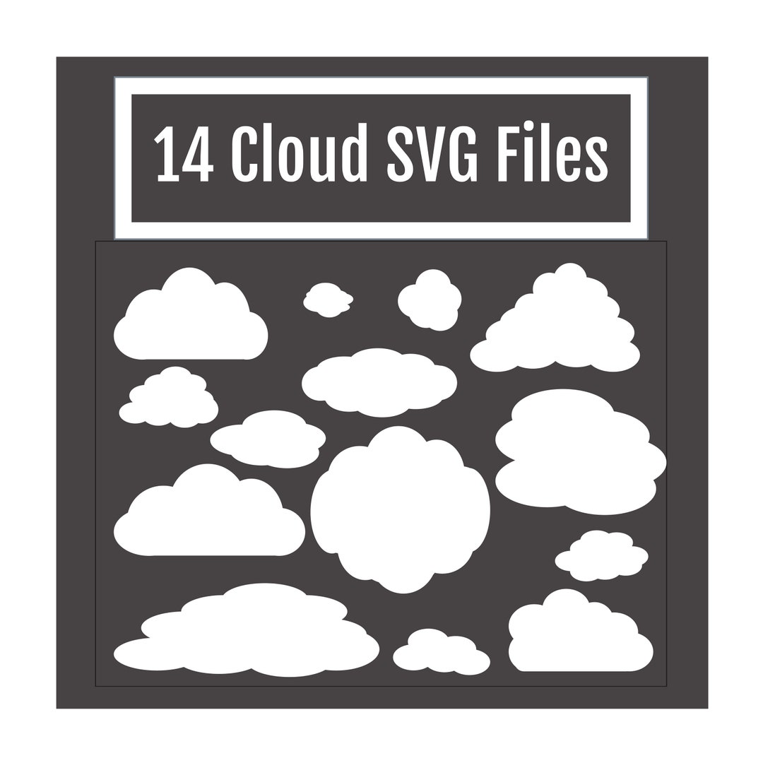 Cloud SVG Files 14 Variations - Use With Cricut or Similar Device - Etsy