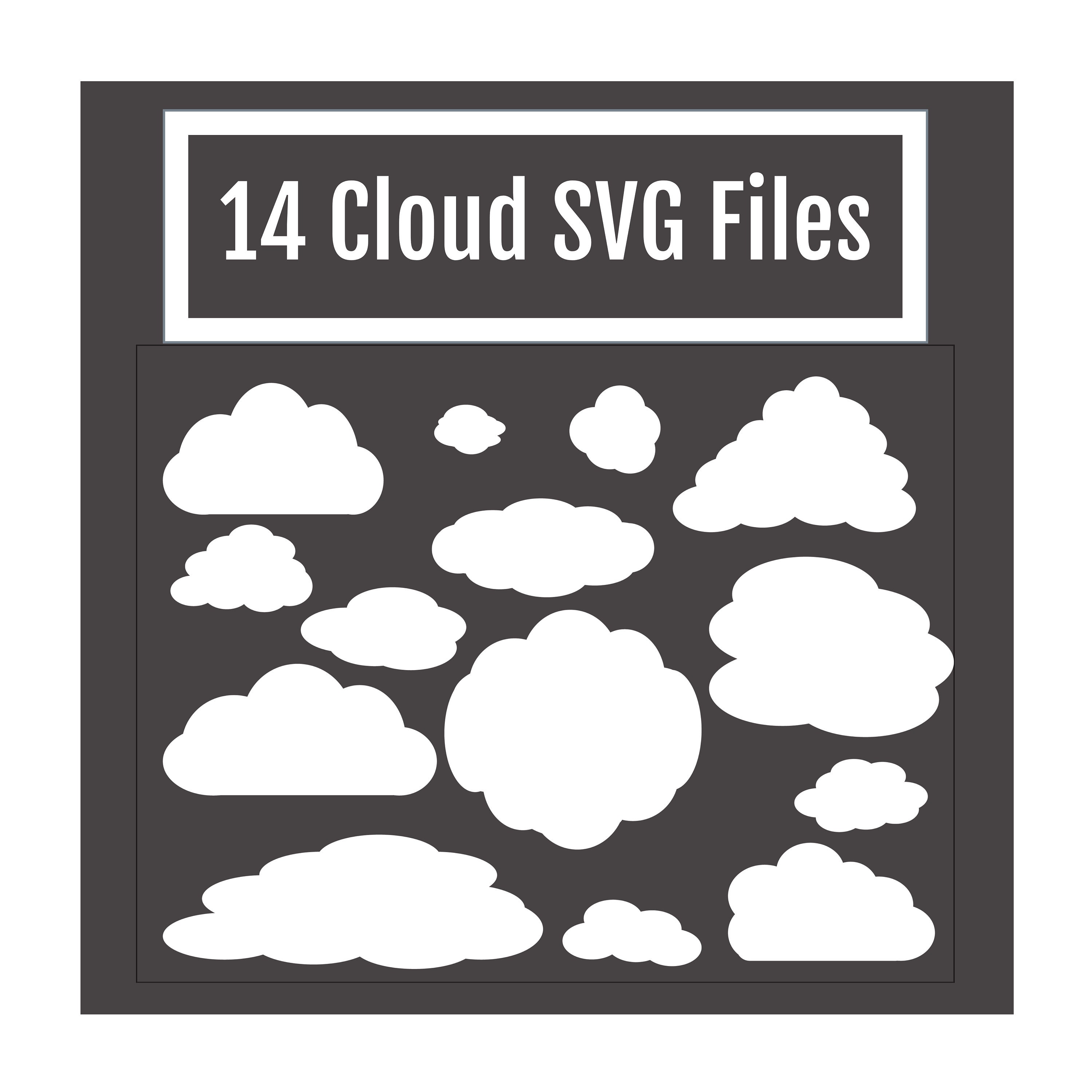 Cloud SVG Files 14 Variations - Use With Cricut or Similar Device - Etsy