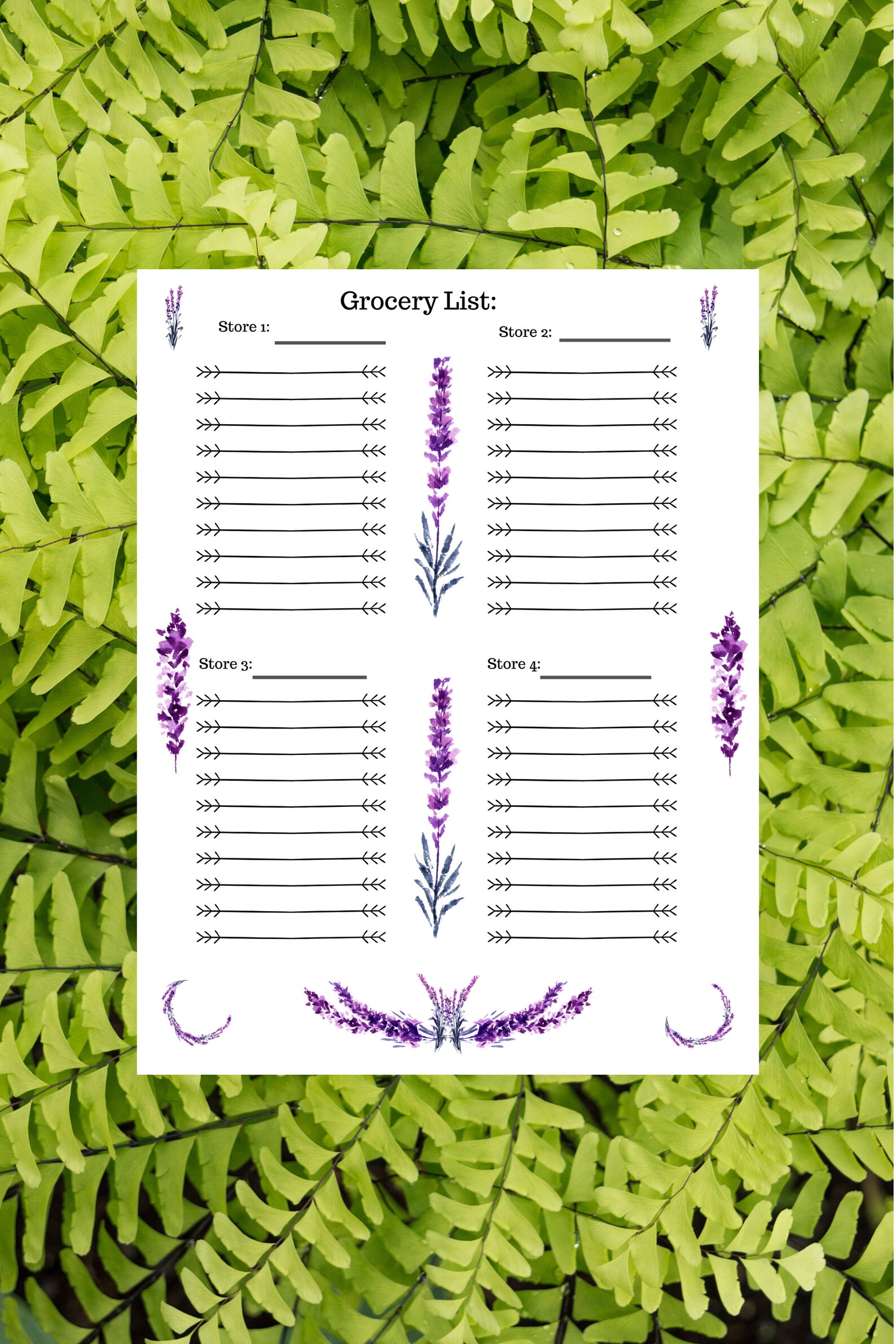 Lavender Themed Productivity Lists to Do List Template Grocery List ...