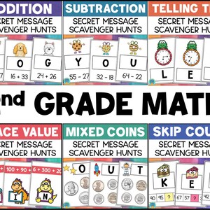 2nd Grade Math Activities BUNDLE Addition Subtraction Telling - Etsy