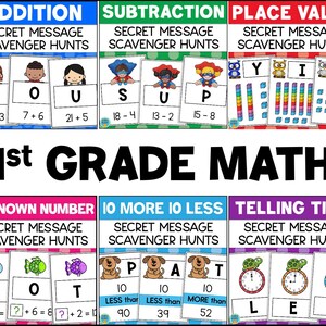 1st Grade Math Activities BUNDLE Addition Subtraction Telling - Etsy