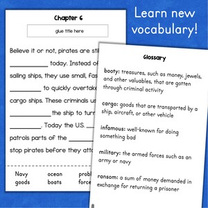 PIRATES Reading Comprehension Activity Book Printable Digital 2nd 3rd ...