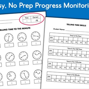 Telling Time Worksheets Practice Tests Quiz Assessments Math Homeschool ...