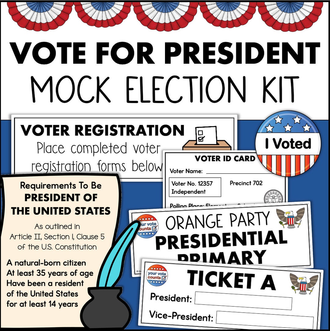 Printable Mock Election Kit Voting and Electing A President Homeschool ...
