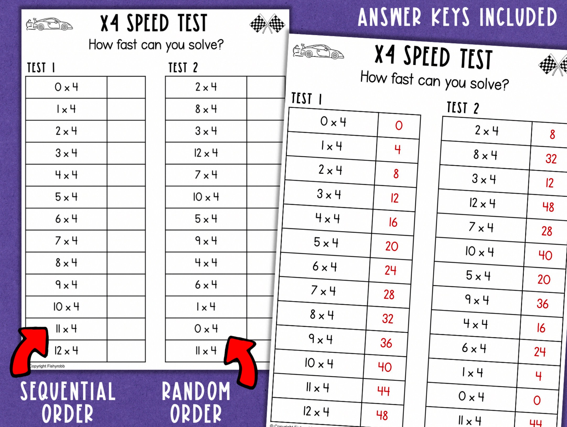 Multiplication Worksheets Fact Fluency Practice Timed Drills - Etsy