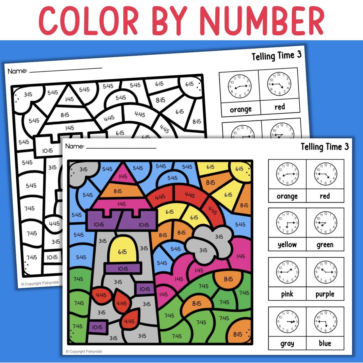 Learn to Tell Time to the Quarter Hour Worksheets Activities Posters ...