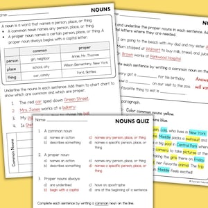 Common and Proper Nouns 2nd Grade Grammar Language Arts Worksheets ...