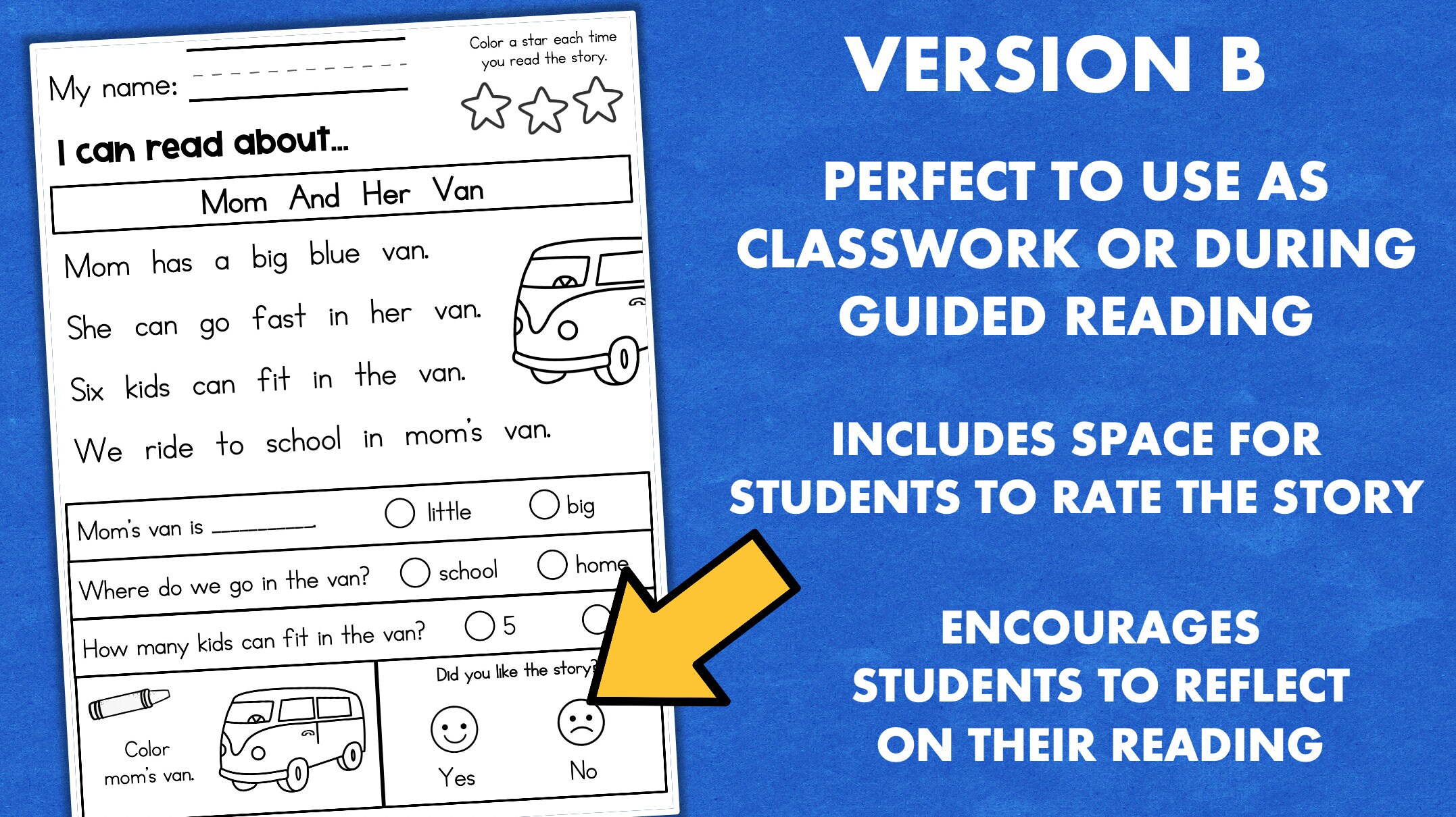 Kindergarten at Home Reading Worksheets Comprehension - Etsy