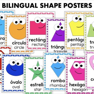 Las Formas SPANISH Shape Posters Bilingual Spanish Classroom Decor - Etsy