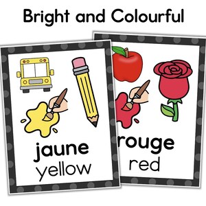 Les Couleurs FRENCH Color Posters Bilingual French Classroom Decor - Etsy