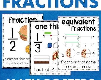 No Prep Fractions Craft 2nd, 3rd & 4th Grade Math Center Halves, Thirds ...