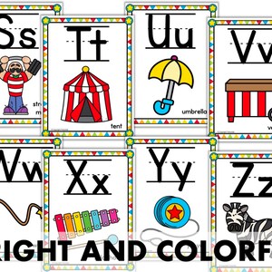Printable Circus Theme ABC Alphabet Posters Letters A to Z Classroom ...