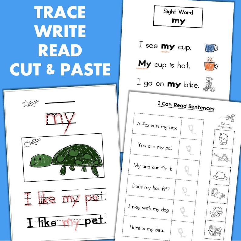 Kindergarten Sight Word Sentences Learn to Read Worksheets & Activities ...