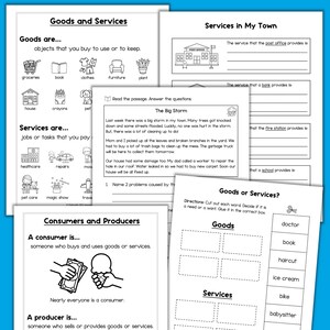 Learning About Money Goods and Services Needs and Wants Worksheets ...