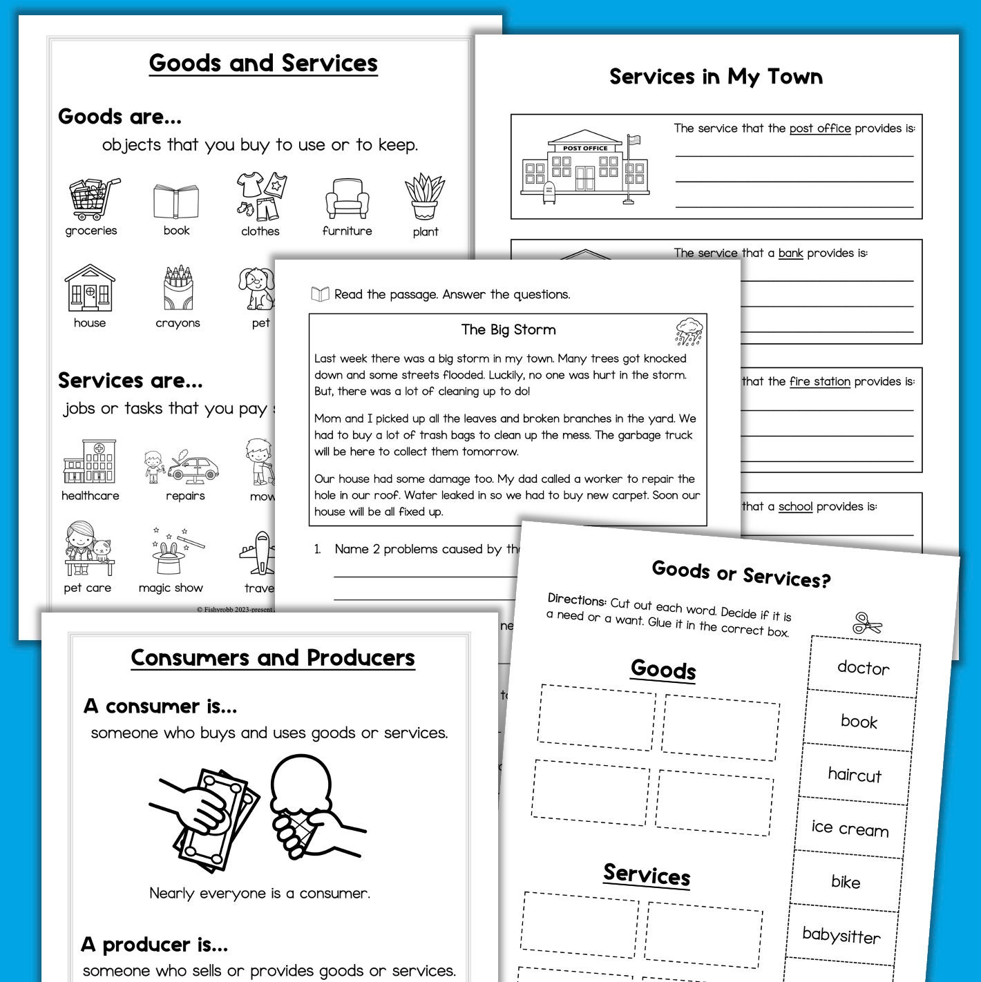 Learning About Money Goods and Services Needs and Wants Worksheets ...