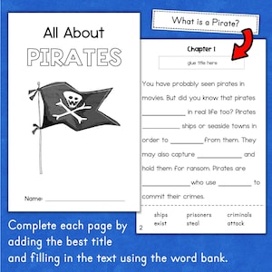 PIRATES Reading Comprehension Activity Book Printable Digital 2nd 3rd ...