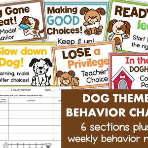 Dog Puppy Theme Behavior Clip Chart Kindergarten First Second Grade for ...