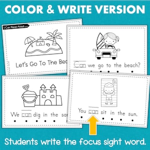 Kindergarten Beginning Readers LEARN TO READ Sight Words Printable ...