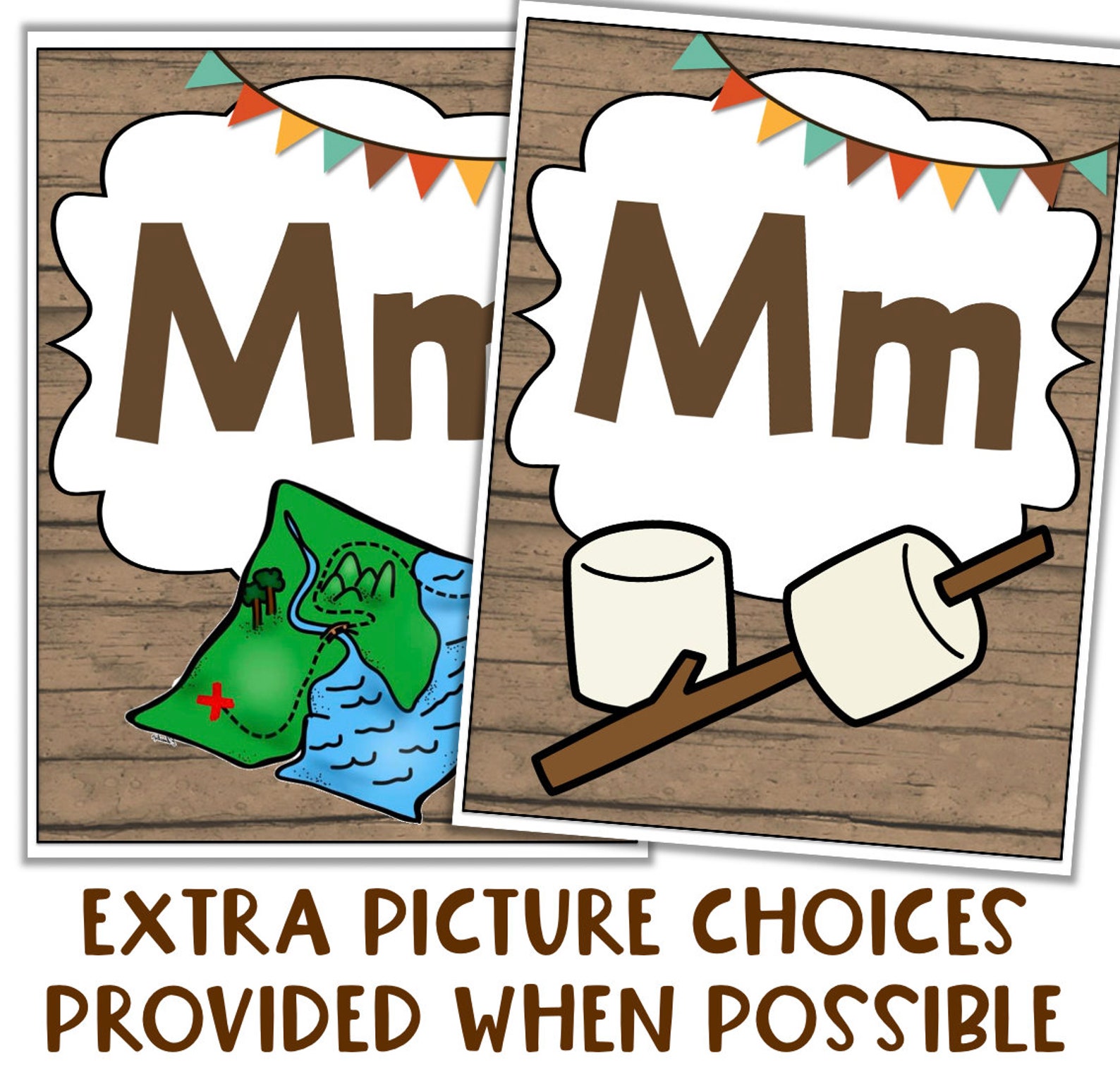 Printable CAMPING Theme ABC Alphabet Posters & Word Wall - Etsy