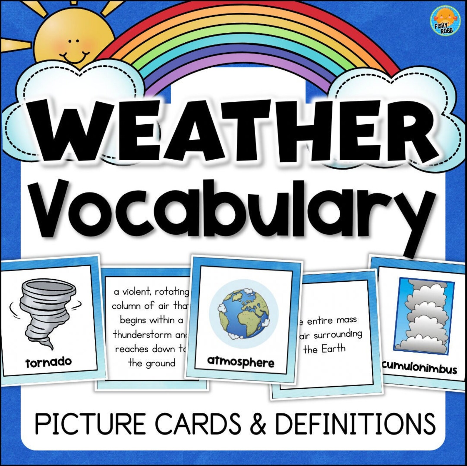 Weather and Climate Vocabulary Cards With Pictures & - Etsy