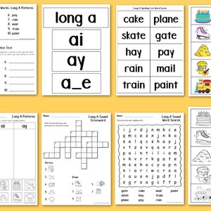 Long Vowels Printable Phonics Worksheets Vowel Teams Silent E 1st 2nd ...