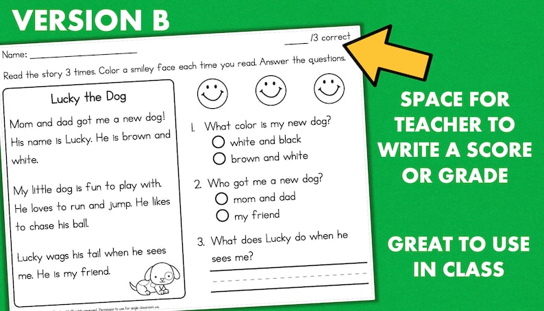 First Grade Reading Comprehension Worksheets Decodable Stories - Etsy