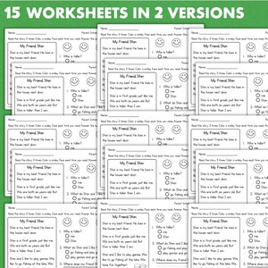 First Grade Reading Comprehension Worksheets Decodable Stories With ...