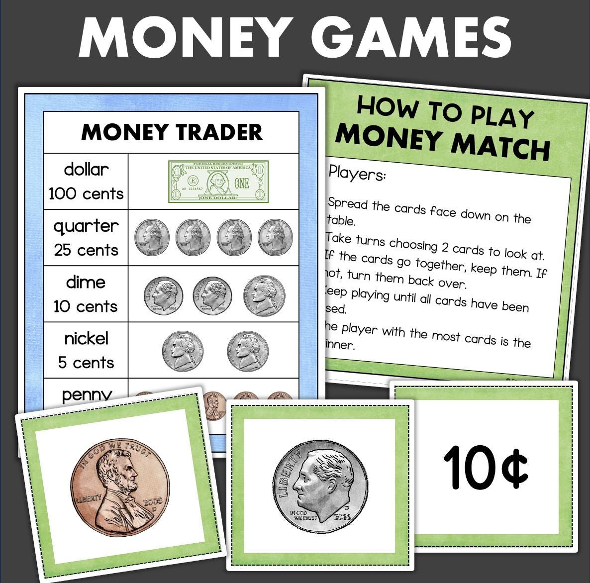 Printable Money Games Activities Worksheets for Kids Learn to Count ...