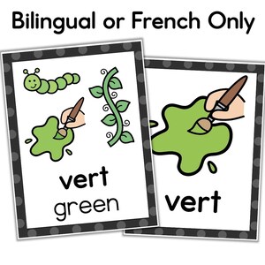 Les Couleurs FRENCH Color Posters Bilingual French Classroom Decor - Etsy