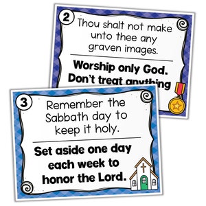 The Ten Commandments Printable Posters Christian Classroom Homeschool ...