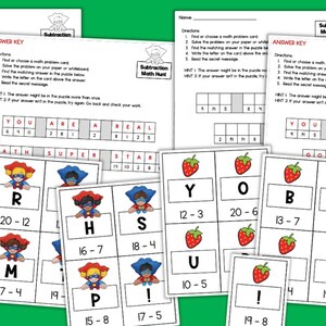 1st Grade Math Activities BUNDLE Addition Subtraction Telling Time ...