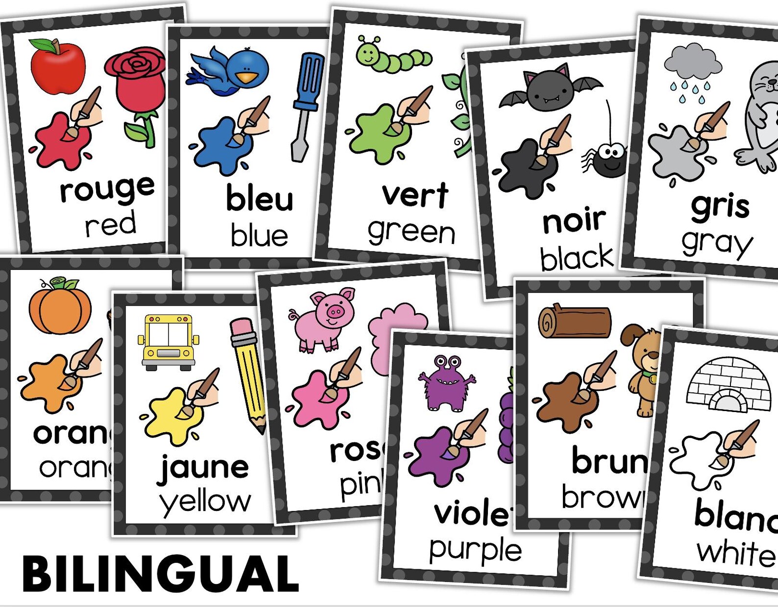 Les Couleurs FRENCH Color Posters Bilingual French Classroom Decor - Etsy