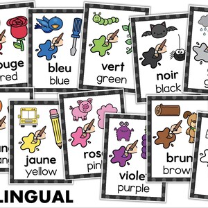 Les Couleurs FRENCH Color Posters Bilingual French Classroom Decor - Etsy