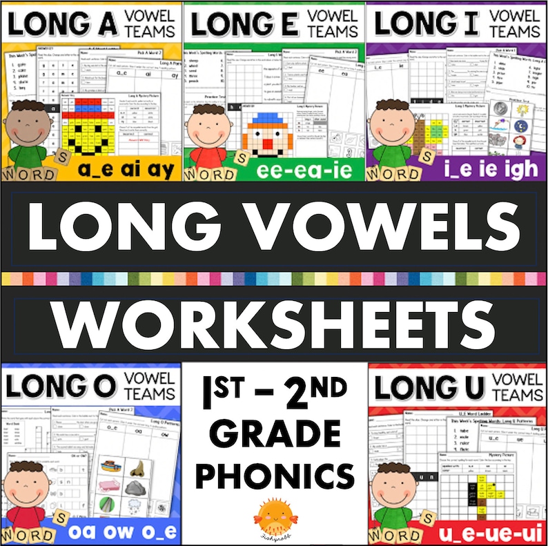 Long Vowels Printable Phonics Worksheets Vowel Teams Silent E 1st 2nd ...