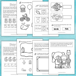 7 Days of Creation Story Posters, Book - Bible Sunday School Christian ...