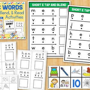 Learn to Read CVC Words Phonics Activities Kindergarten Reading ...
