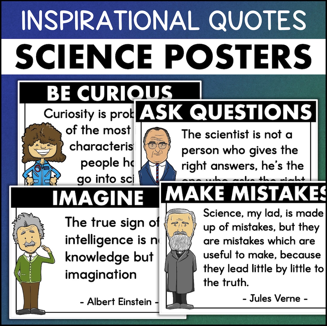 Inspirational Quotes Science Posters Think Like a Scientist - Etsy