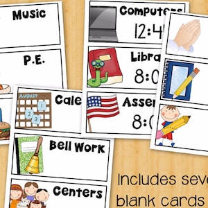 EDITABLE Classroom Daily Schedule Cards & Clocks Back to School Decor ...