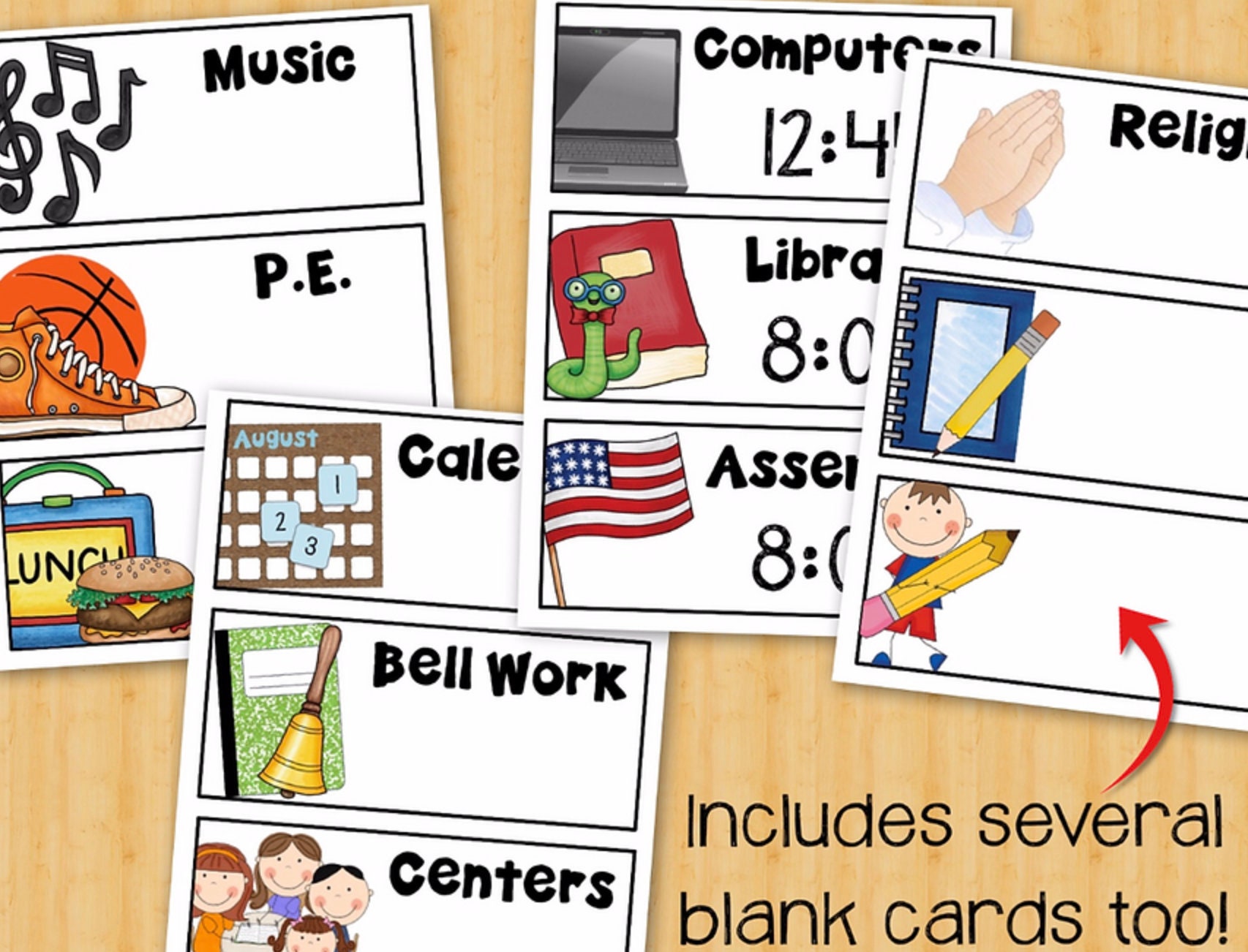 EDITABLE Classroom Daily Schedule Cards & Clocks Back to - Etsy Canada