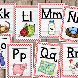 Printable Farm Theme Alphabet Posters ABC Letters Classroom Decor ...